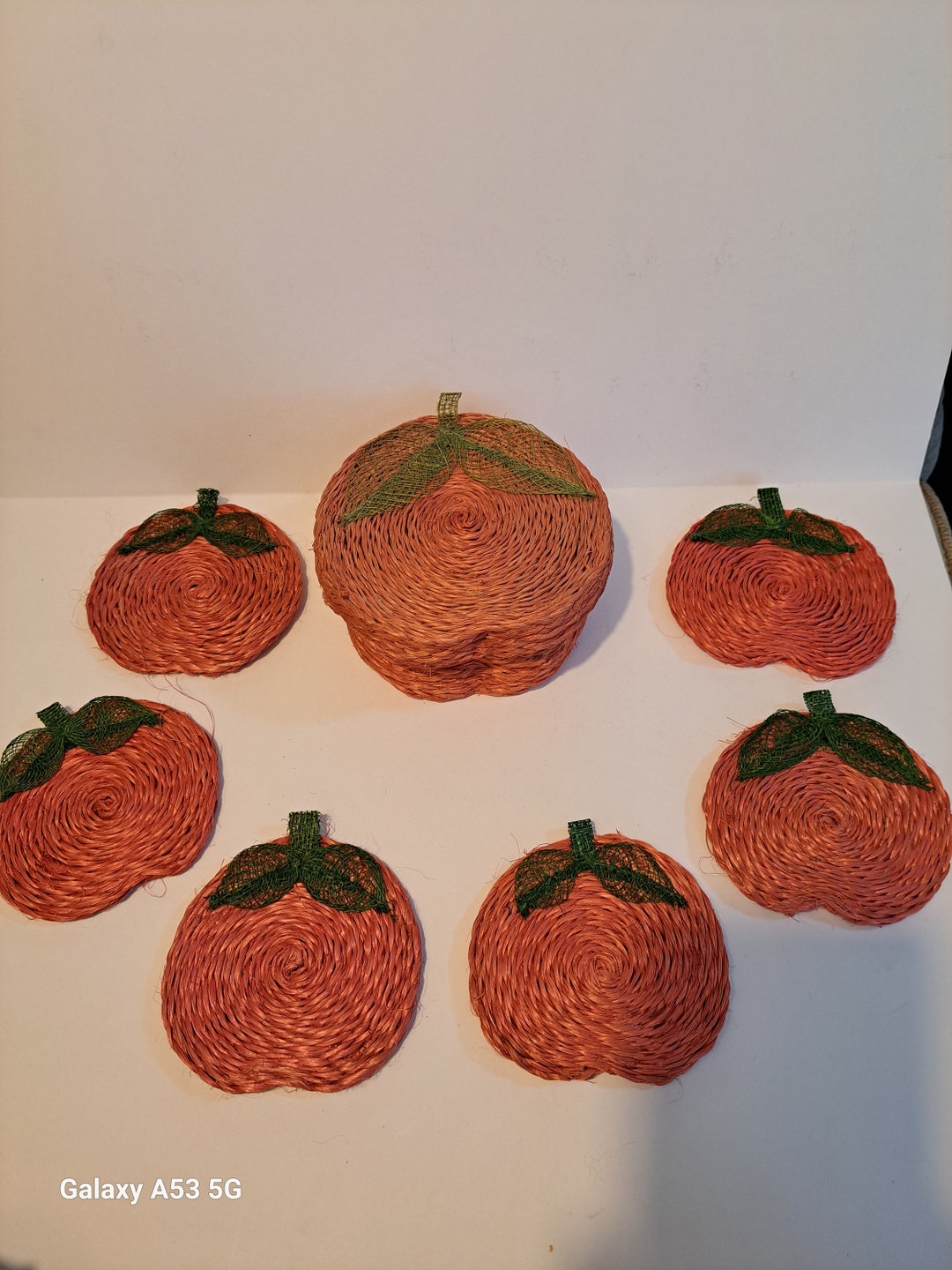 Nanco Stackable Woven Rattan Coasters - Etsy