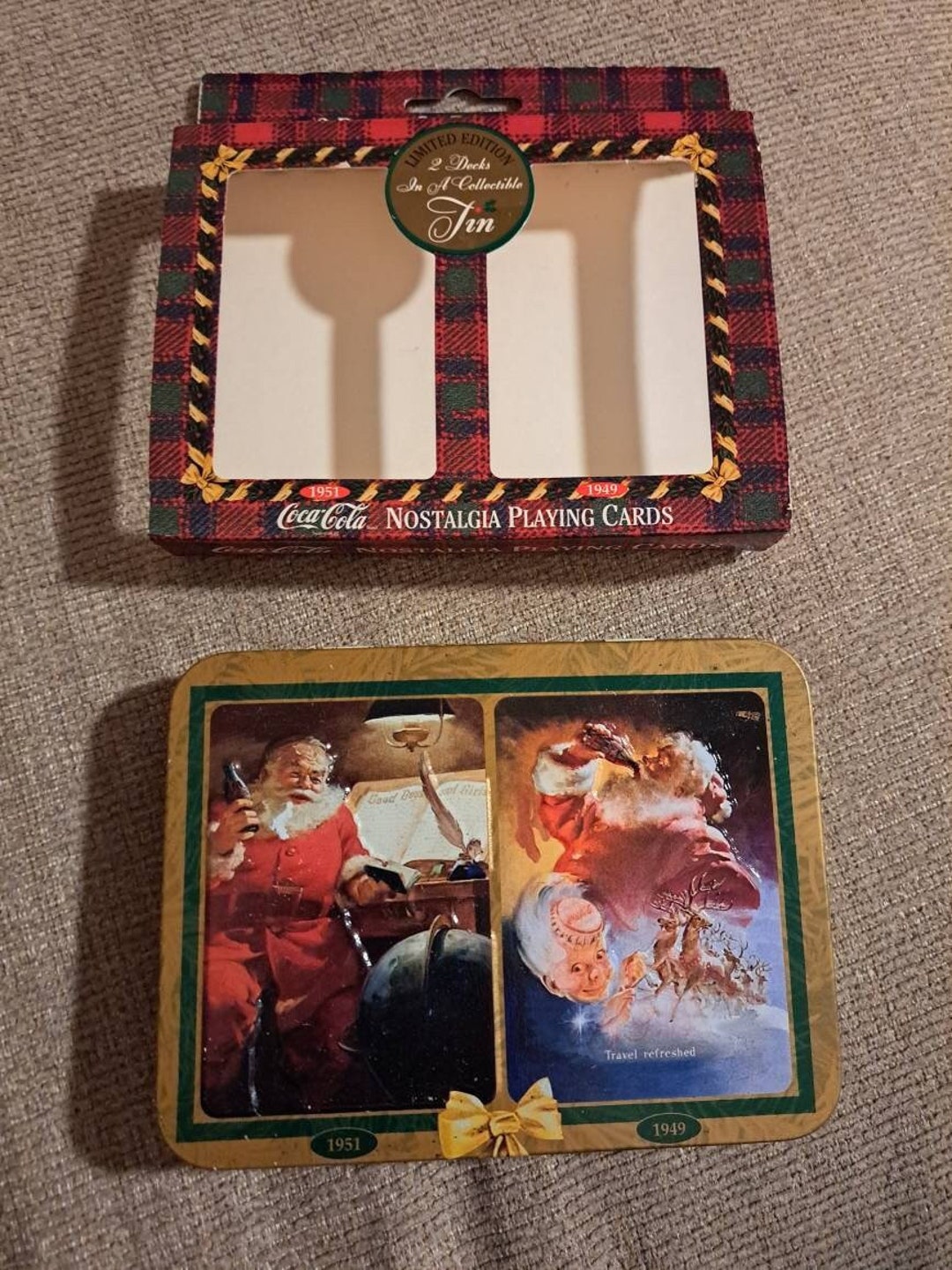 Coca Cola Playing Card Tin - Etsy