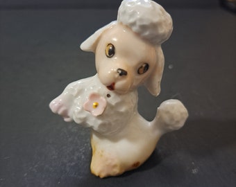 PINK POODLE Dog Miniature Porcelain Figurine - Etsy