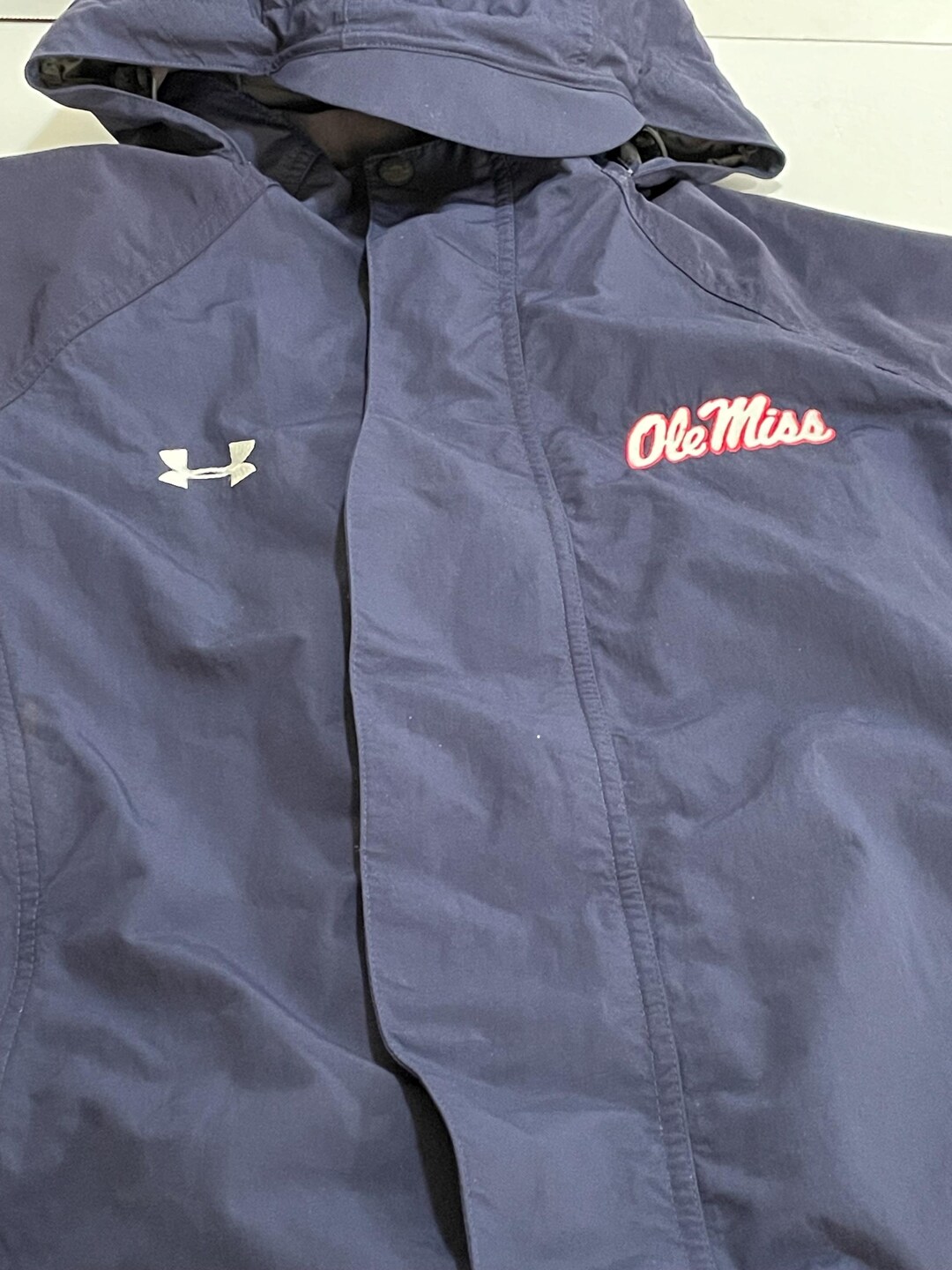 Old Miss Under Armour Med , Navy Blue Wind Jacket - Etsy