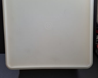 Vintage Tupperware Square Container With Blue Lid - Etsy