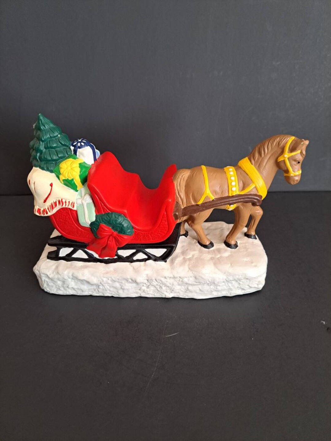Ceramic Sleigh and Horse - Etsy