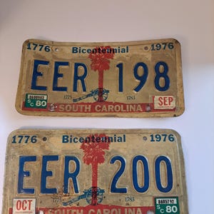 Vintage SC License Plate - Etsy