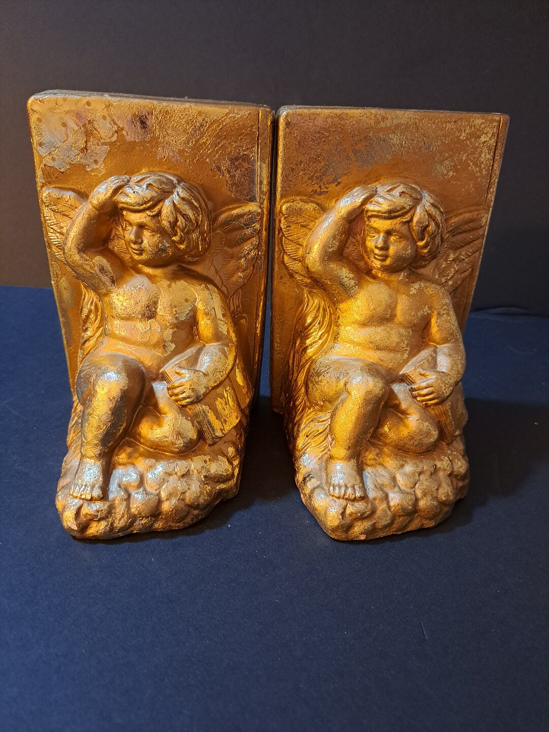 Vintage Cherub Bookends - Etsy