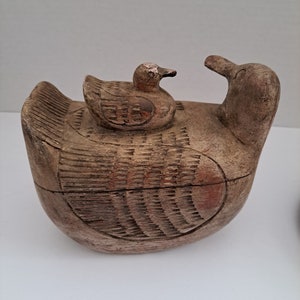 Folk Art Wooden Duck Box - Etsy