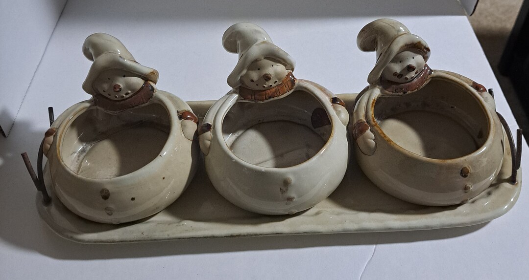 Snowman Serving Bowls - Etsy
