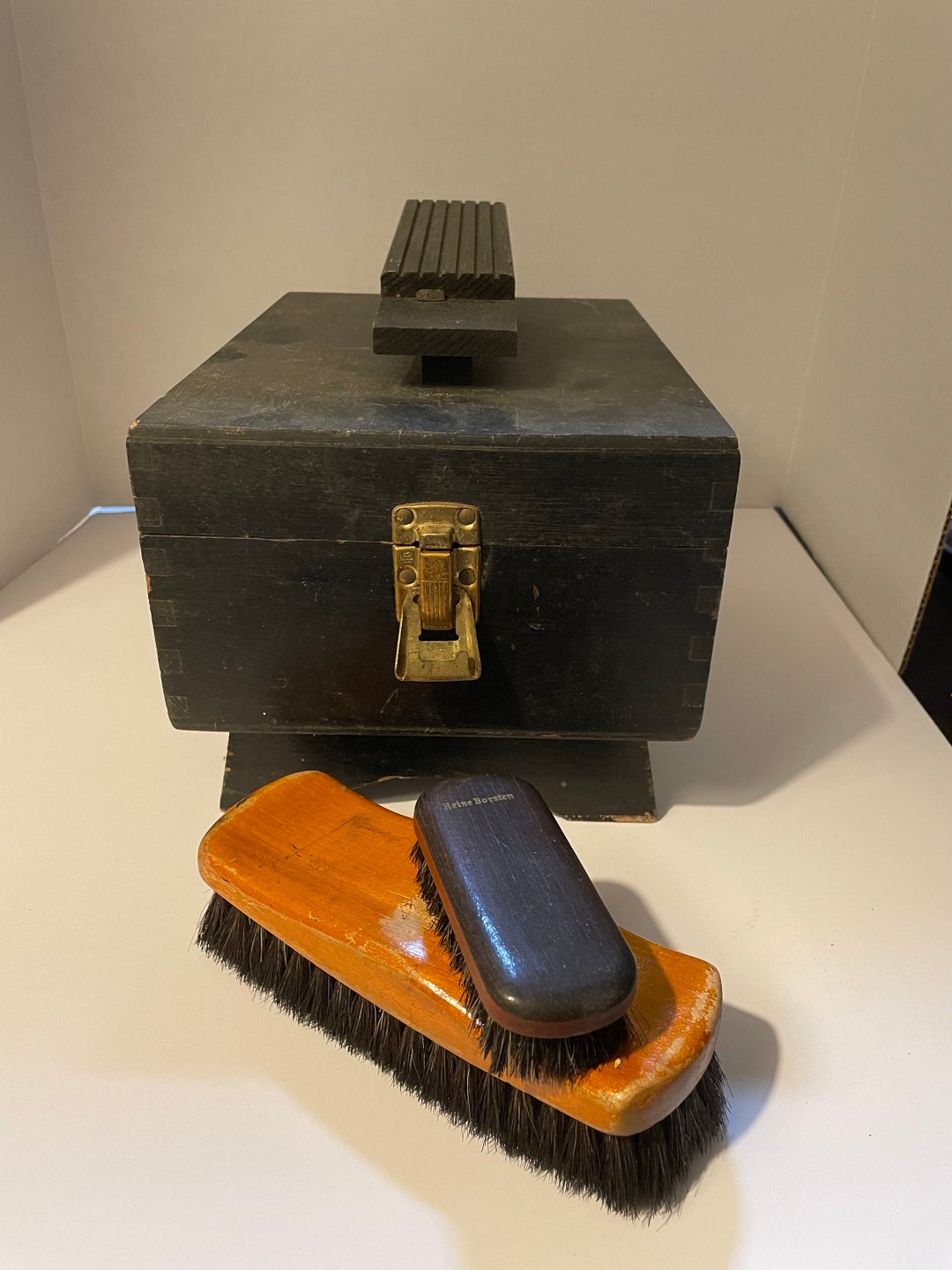 Shoe Shine Box With Brush - Etsy