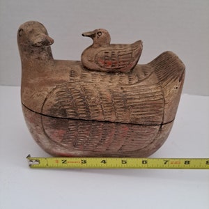 Folk Art Wooden Duck Box - Etsy