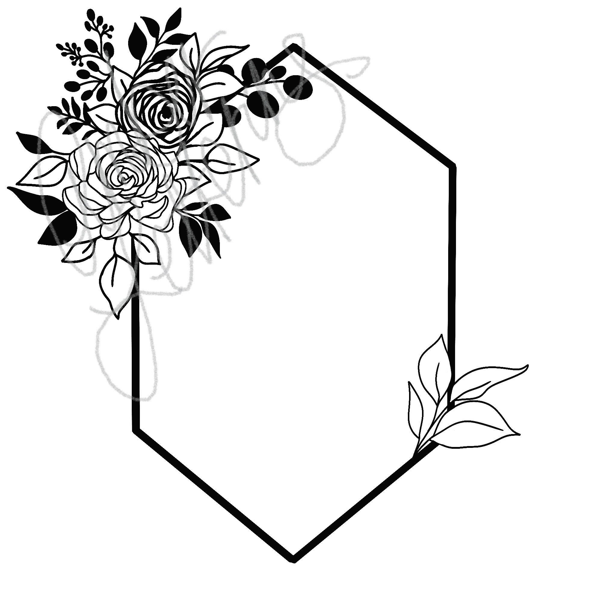 Floral Frame Svg for Initials or Monogram - Etsy
