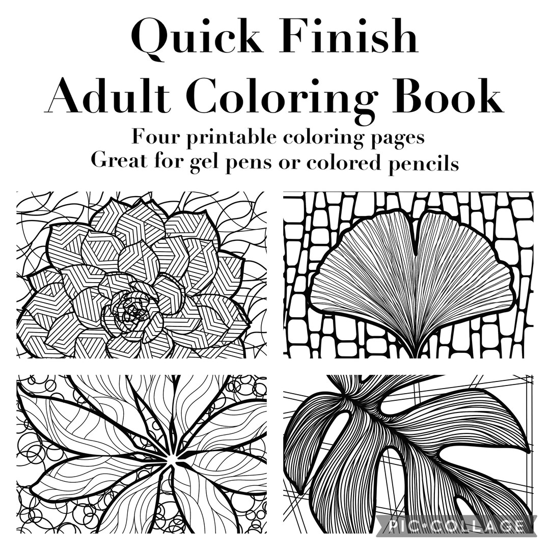 Printable Adult Coloring Mini Book Plant Series - Etsy
