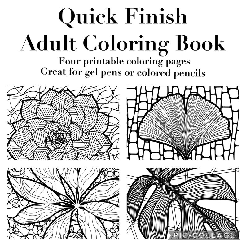 Printable Adult Coloring Mini Book Plant Series - Etsy