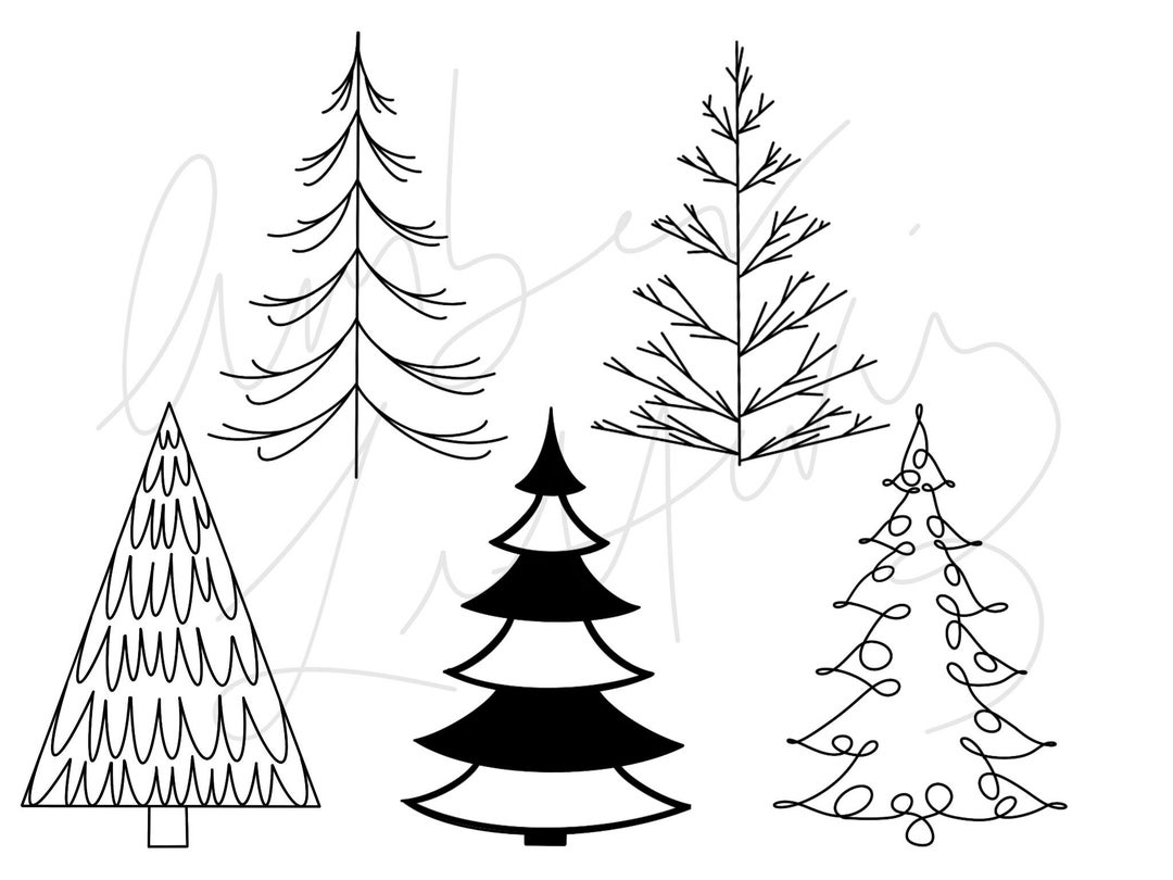 Christmas Trees Svg Jpeg Bundle Diy Cricut Decor and Merch for Holidays ...