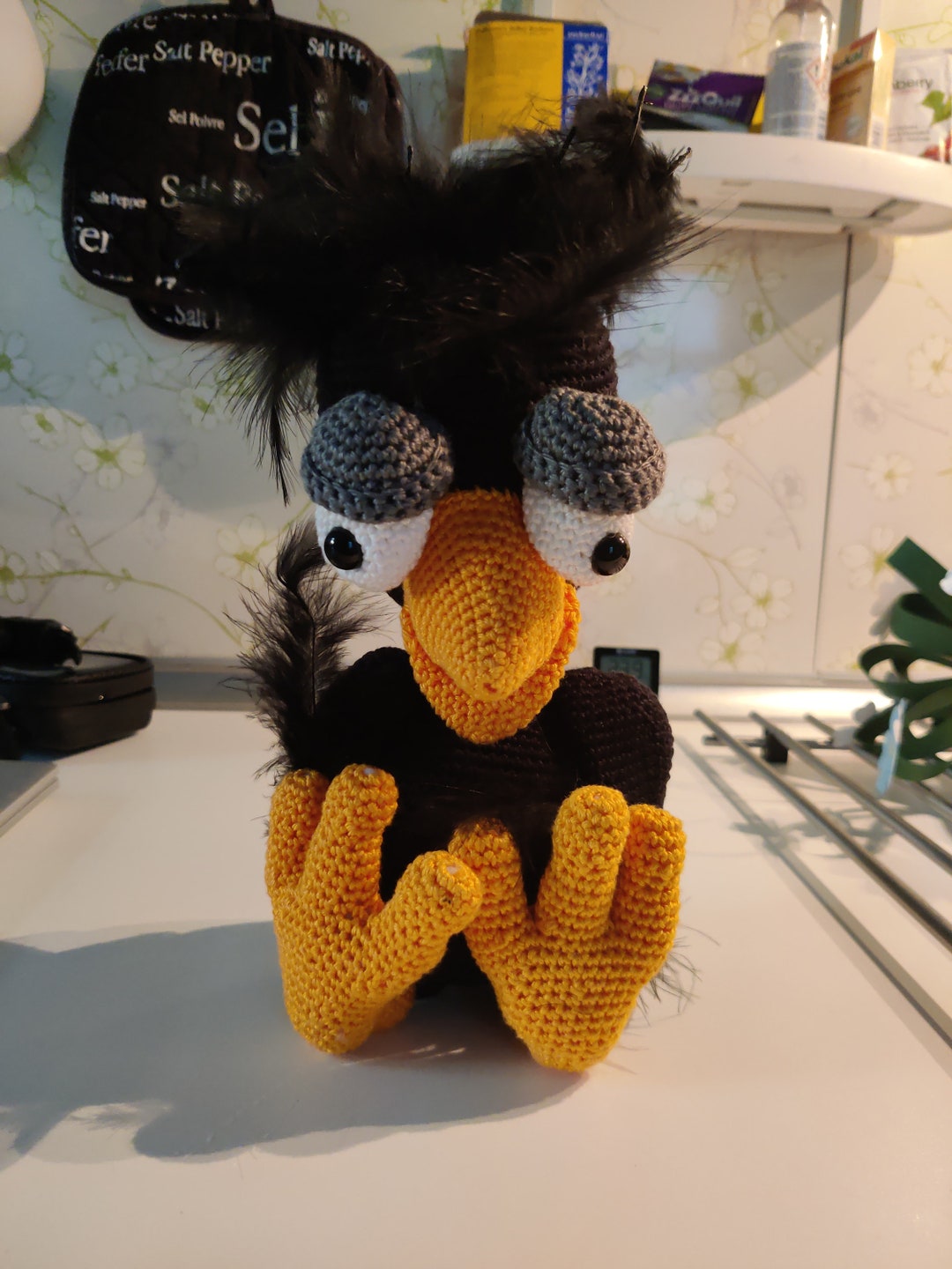 Crocheted Raven - Etsy