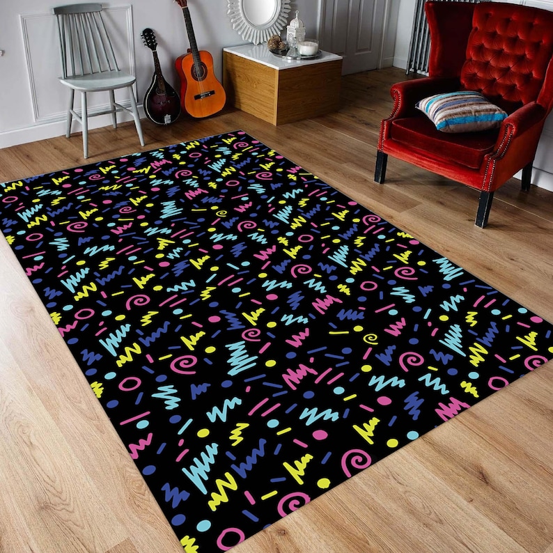 90s Arcade Rug Retro Home Theater Carpet Non-slip Washable - Etsy