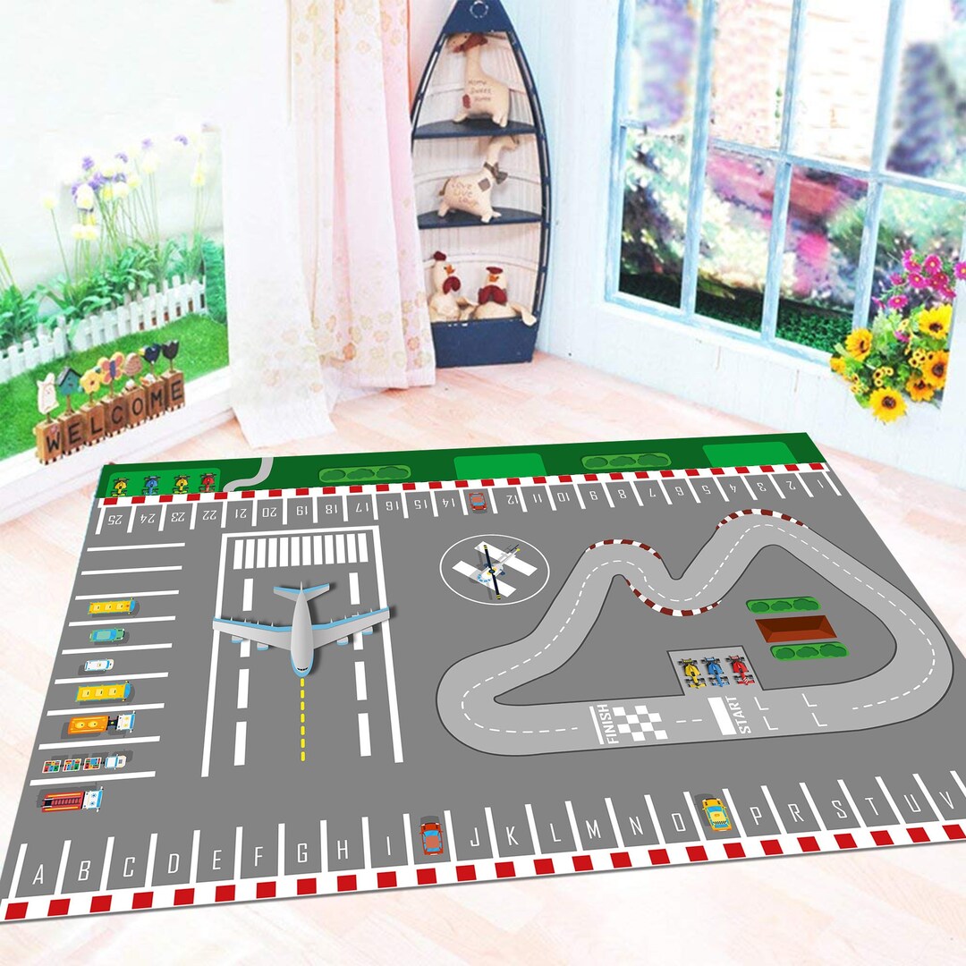 Airport Map Playmat Kids Rug Kids Room Decor Toddler Room - Etsy Canada