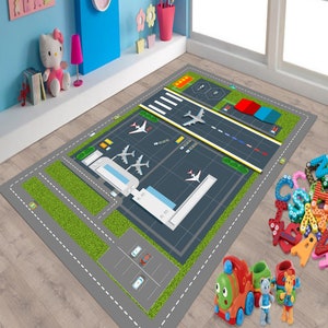 Airport Map Playmat 599 Kids Rug Kids Room Decor Toddler - Etsy