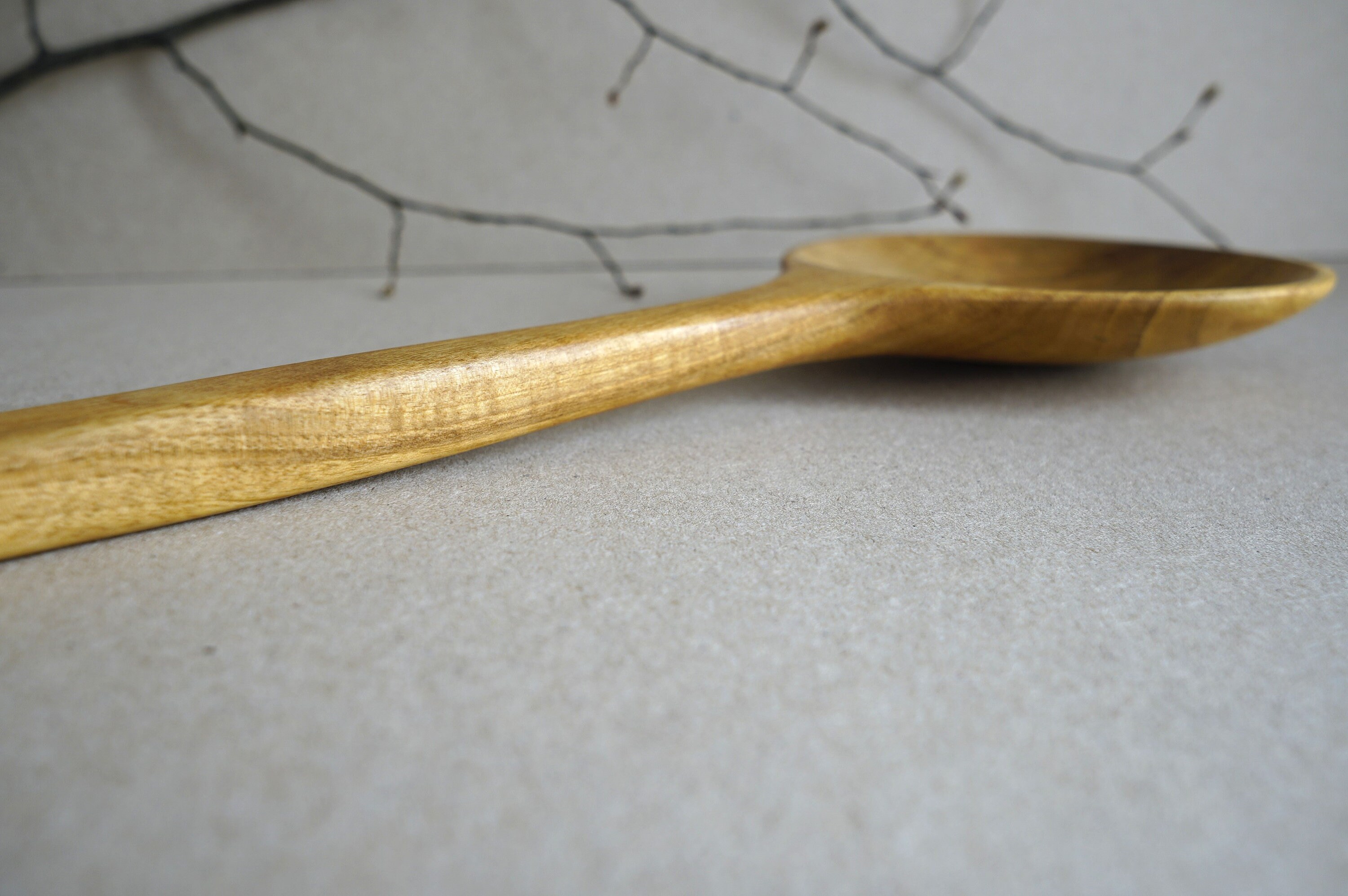 Large Walnut Spoon Wooden Ladle With Hole Carving Serving - Etsy