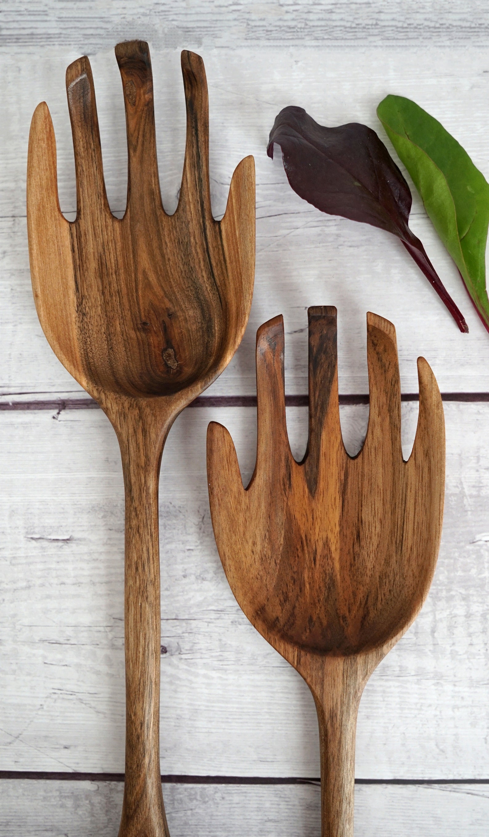 Salad Server, Walnut Hands, Salad Serving, Wooden Salad Server Hands ...