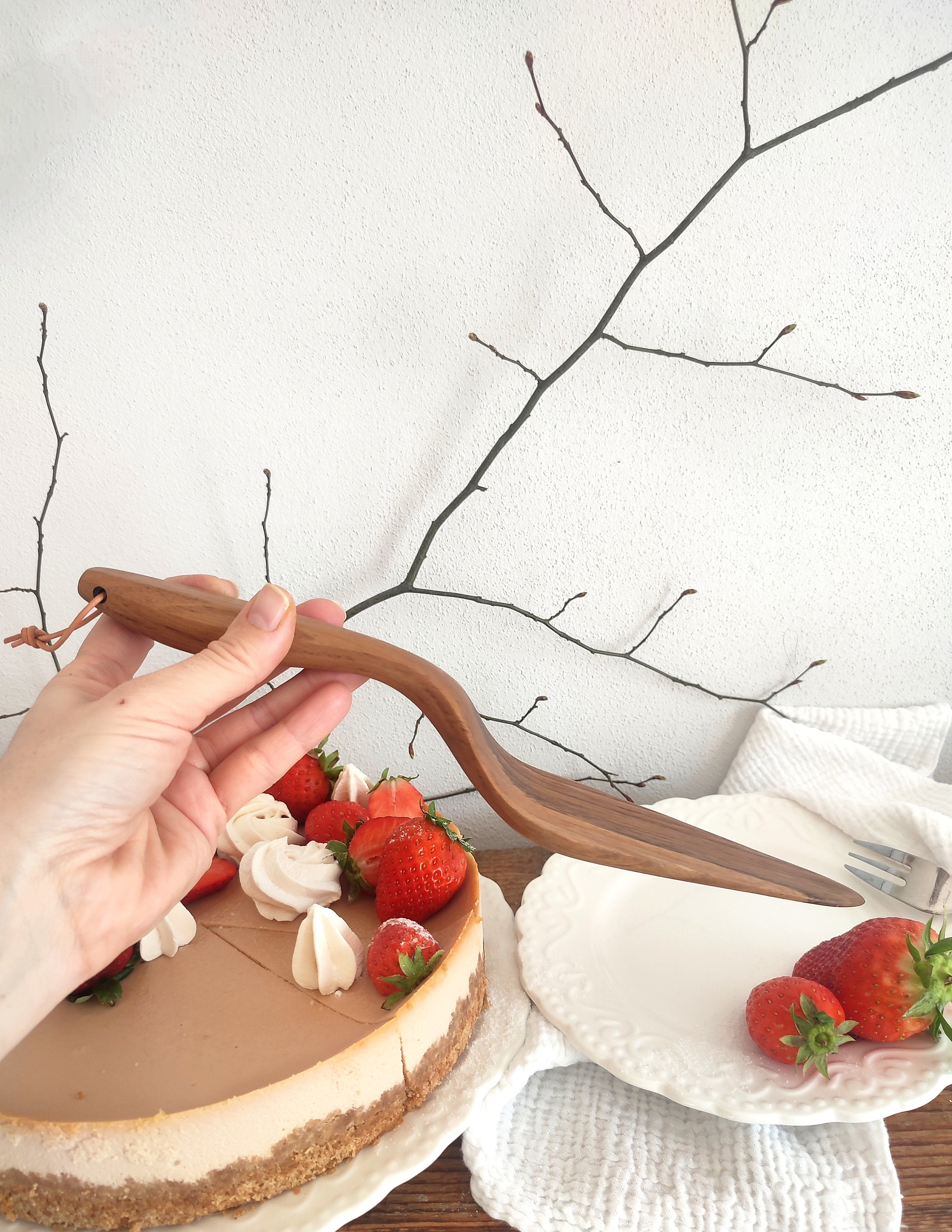 Pie and Cake Server, Wooden Cake Server, Serving Tool for Desserts ...