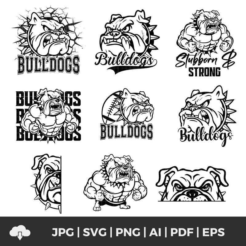 Bulldog Svg - Etsy
