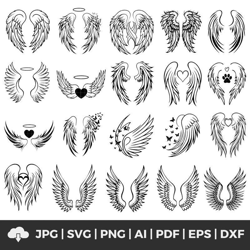 Angel Wings Svg - Etsy
