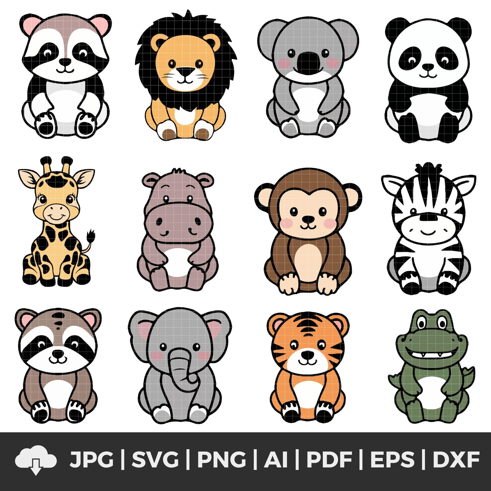 Safari Animals Svg, Jungle Animal Svg, Baby Animal Svg, Zoo Animal ...