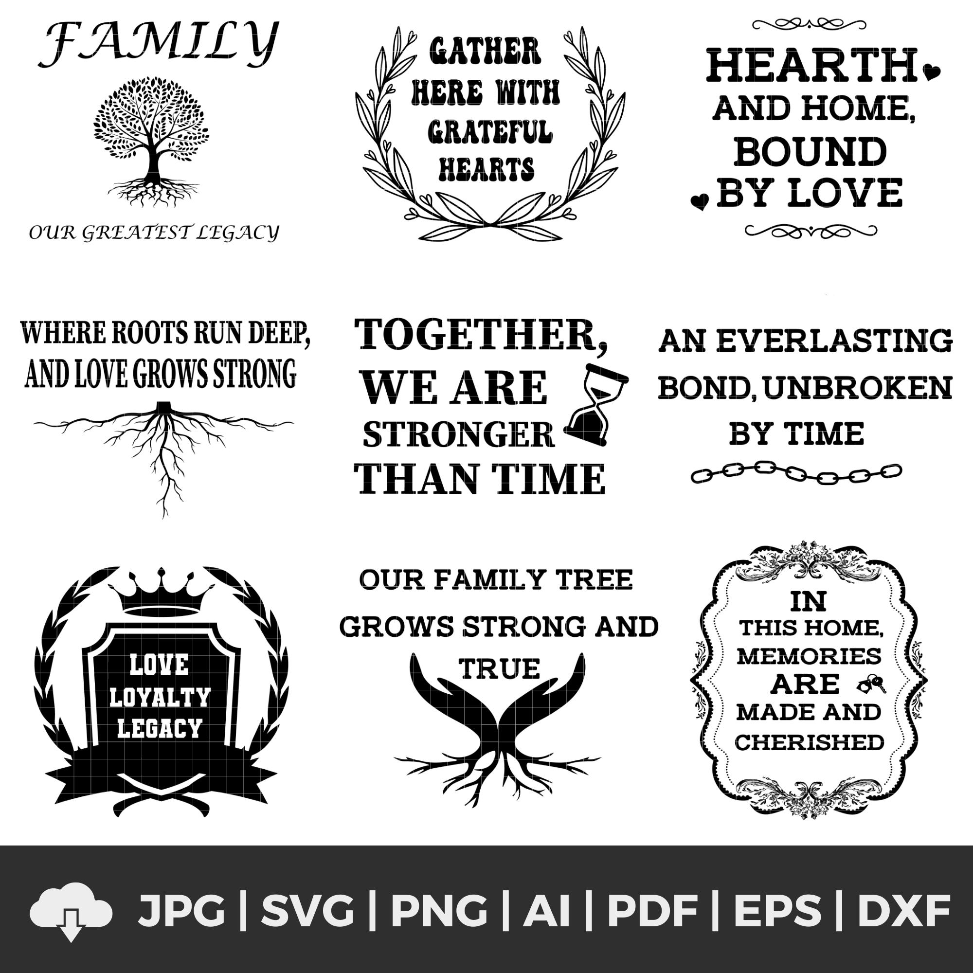 Family Quotes Bundle, Family Tree Png, Farmhouse Svg, Family Sign, Home ...
