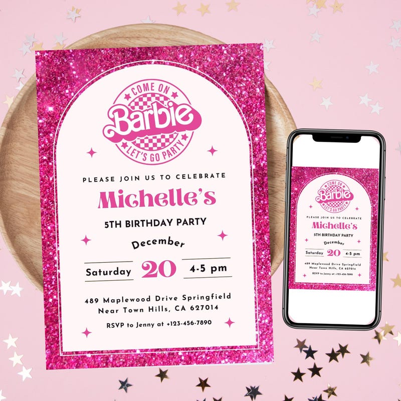 Barbie Invitation - Etsy