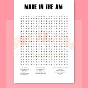 One Direction Word Search Puzzle | Activities for Kids | Activities for ...