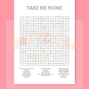 One Direction Word Search Puzzle | Activities for Kids | Activities for ...