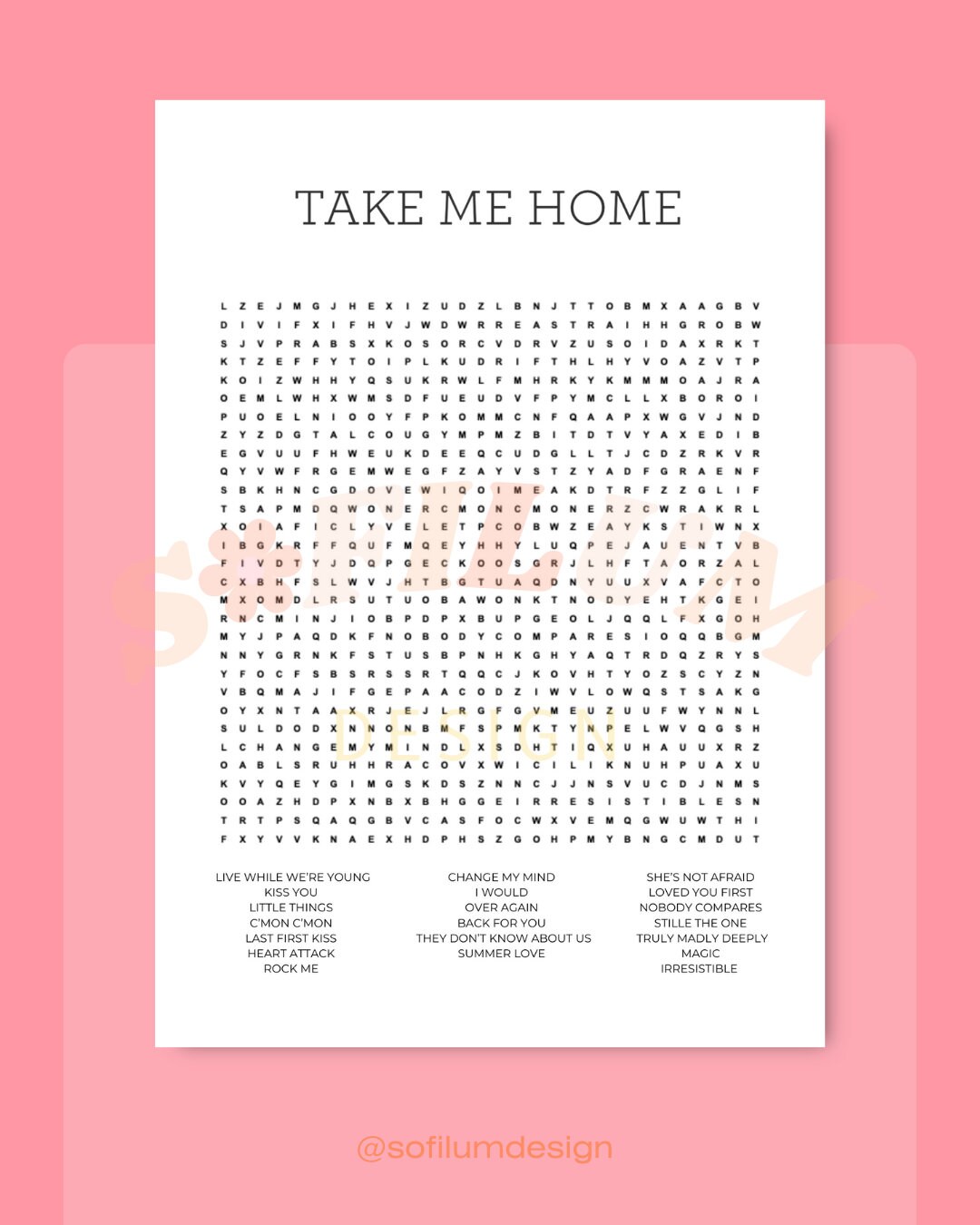 One Direction Word Search Puzzle | Activities for Kids | Activities for ...