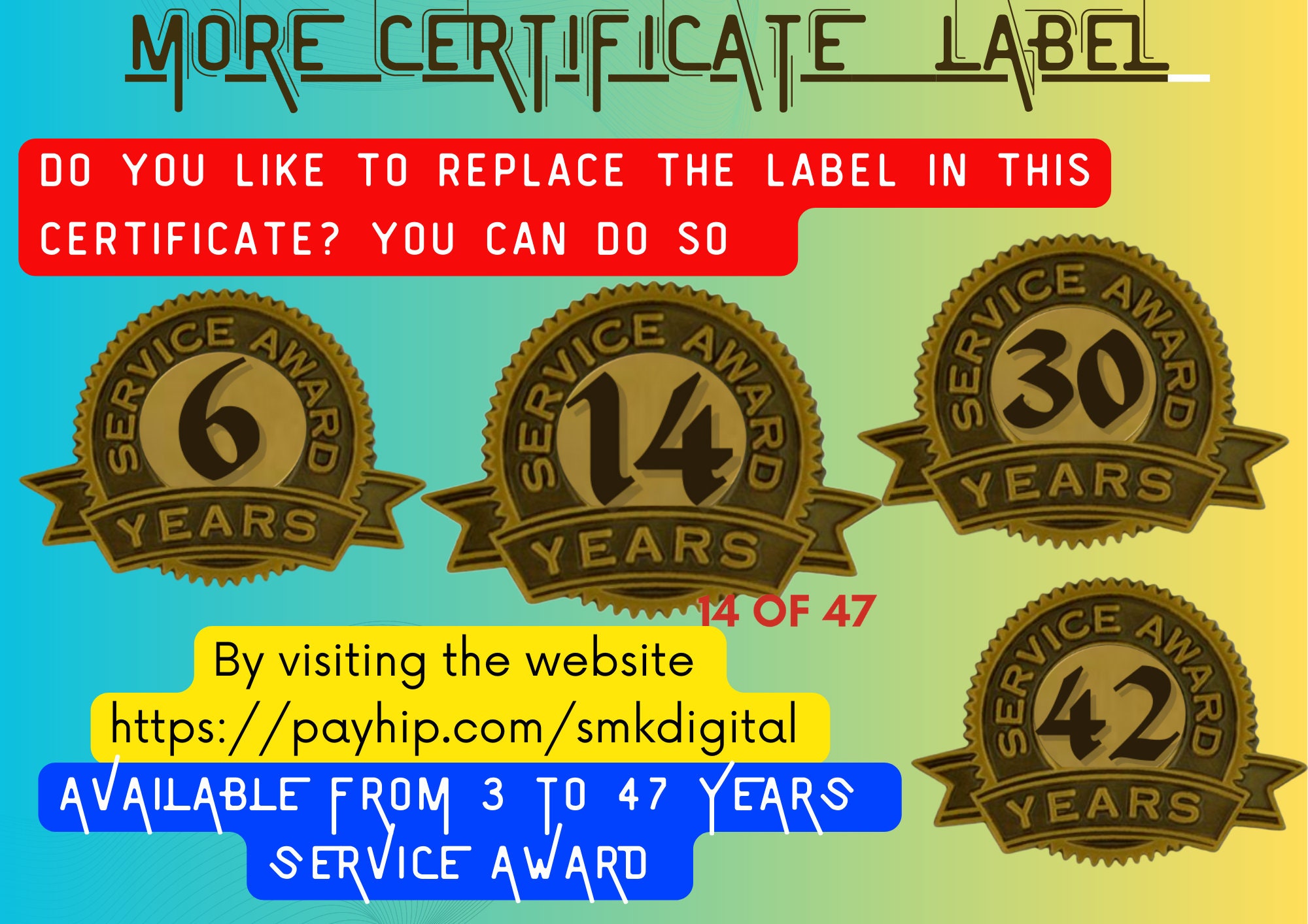 10 Years Service Certificate of Template - Etsy Australia