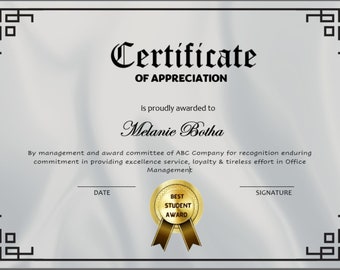 Best Supervisor Certificate Template in Ms Word - Etsy