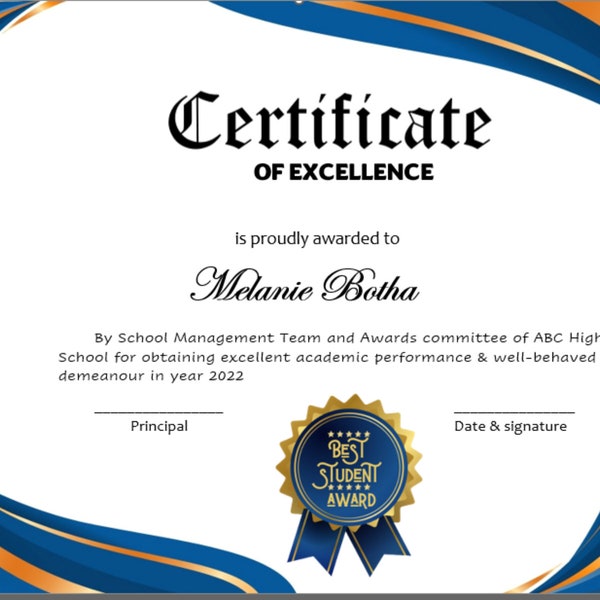 Top Student Award - Etsy