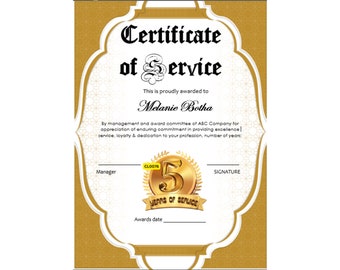 05 Years of Service | Microsoft Word Template With Customized Logo ...