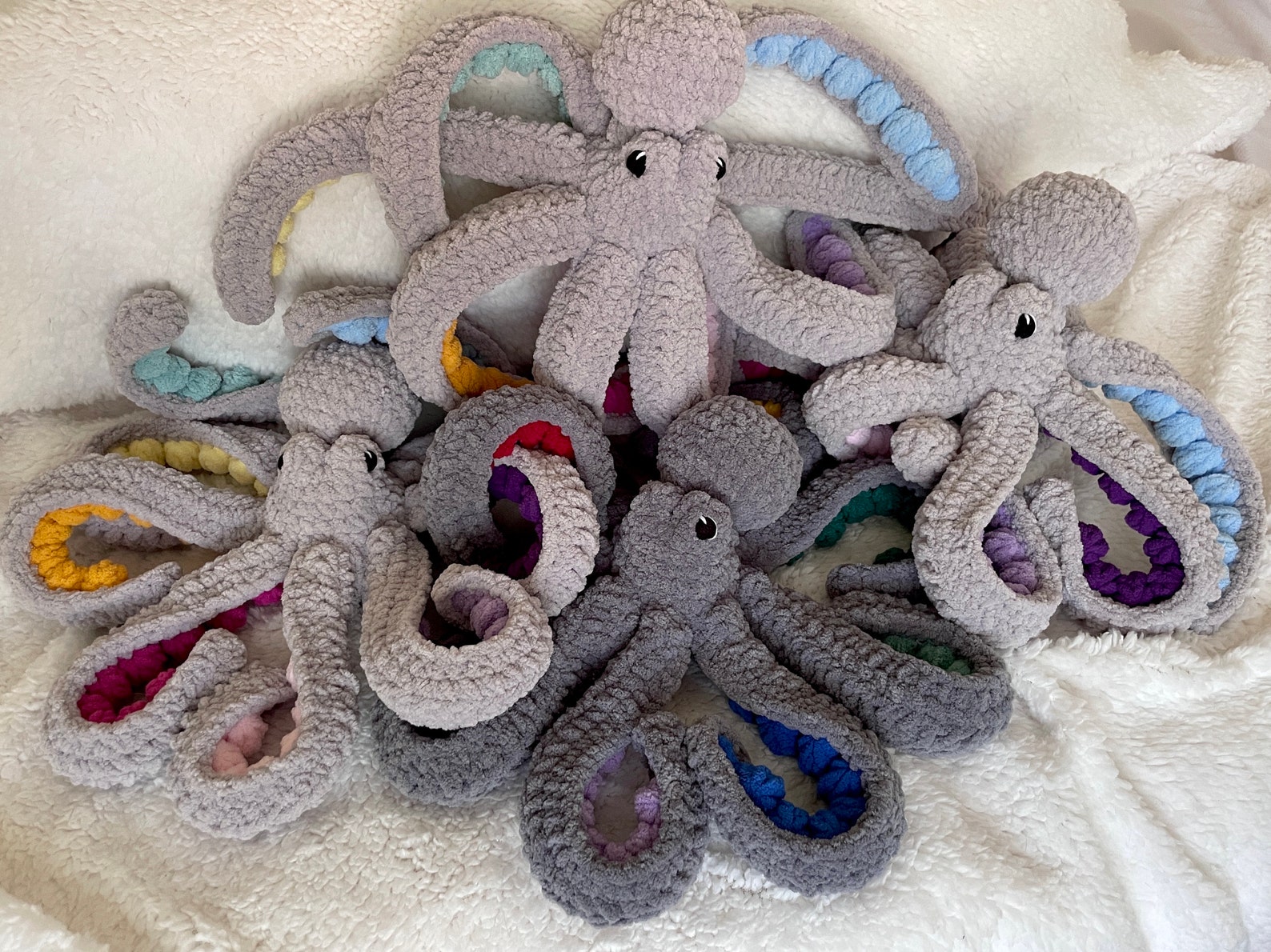 MADE TO ORDER Rainbow Crochet Octopus Anchor Octopus Octopus Stuffed ...