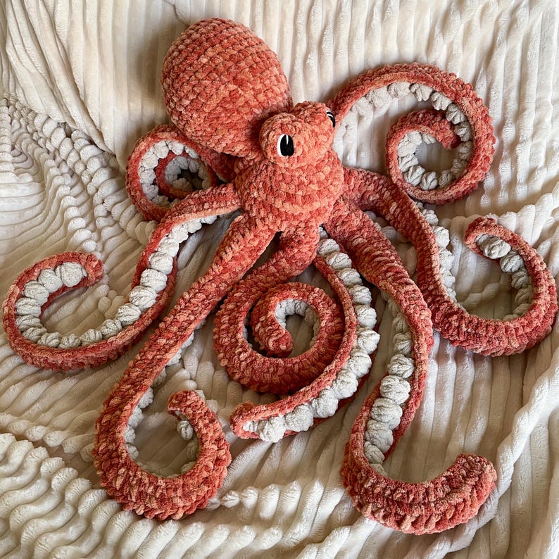 Giant Crochet Octopus Stuffed Animal: 50" Plush Toy - Etsy