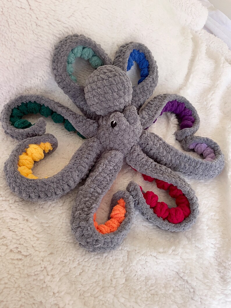 MADE TO ORDER Rainbow Crochet Octopus Anchor Octopus Octopus Stuffed ...