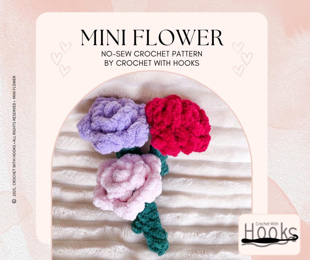 Mini Flower Crochet Pattern - Crochet Flower Pattern - Crochet Pattern ...