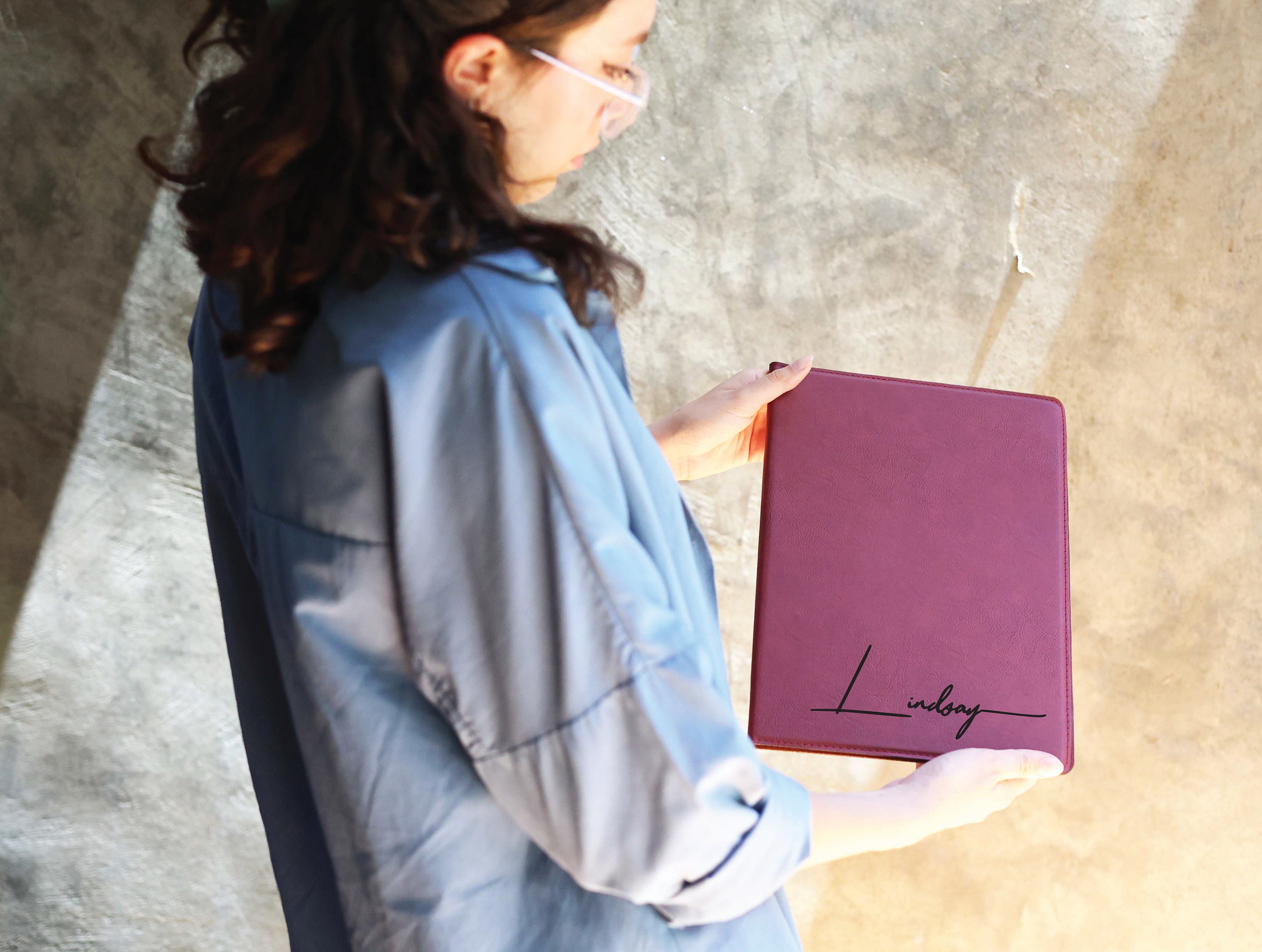 Business Logo Portfolio, Personalized Leather Business Padfolio, Small ...