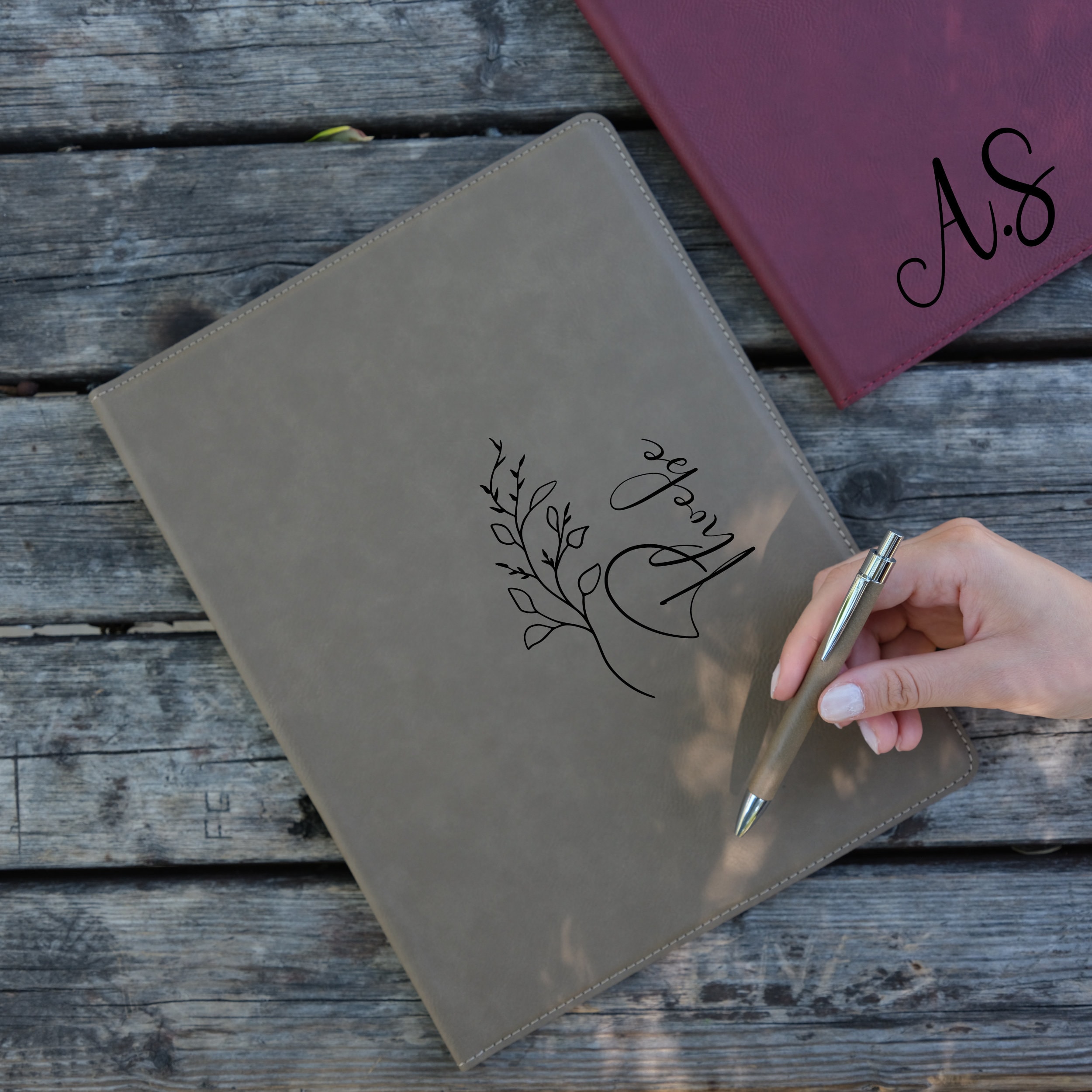 Business Logo Portfolio, Personalized Leather Business Padfolio, Small ...