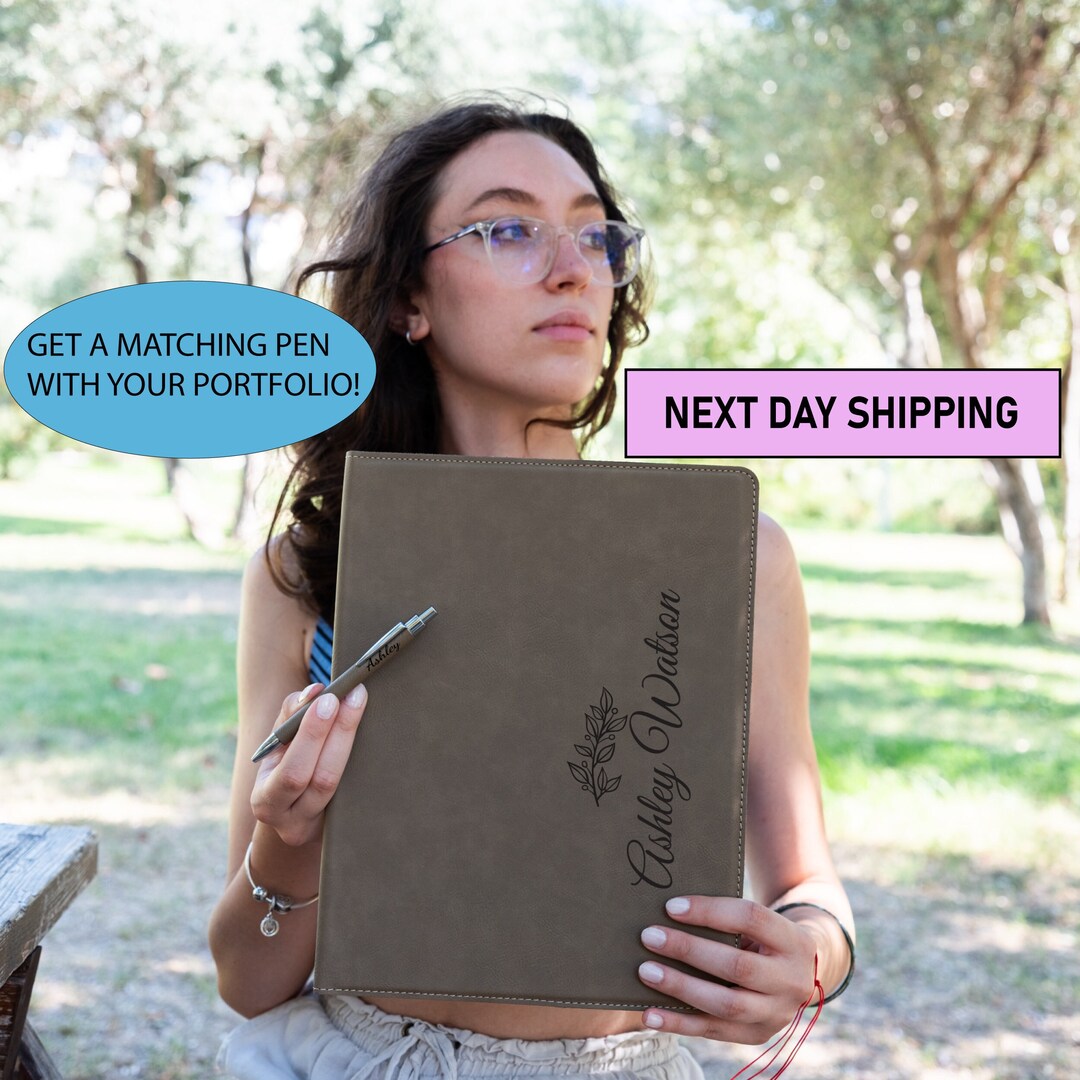 Business Logo Portfolio, Personalized Leather Business Padfolio, Small ...