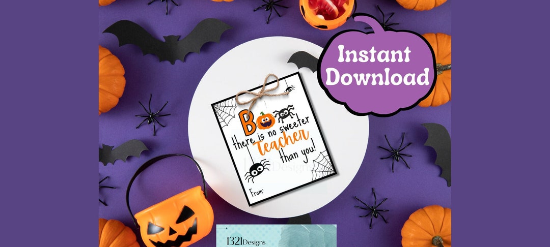 Printable Teacher Halloween Gift Tags, Gift Tags, Halloween Party Favor ...