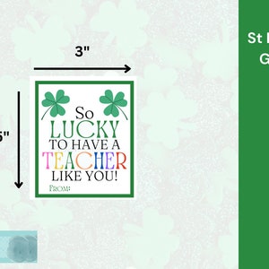 St. Patrick's Day Teacher Gift Tag, Printable Gift Tag, St Patrick's ...