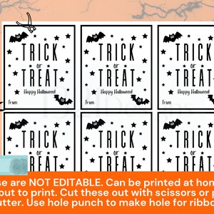 Printable Trick or Treat Halloween Tags, Happy Halloween Gift Tags ...