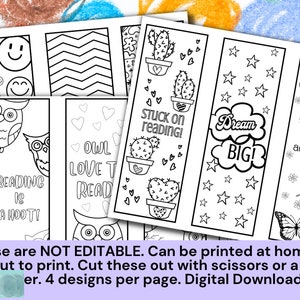 Printable Coloring Bookmarks, Cute Bookmarks, Kids Coloring Bookmarks ...