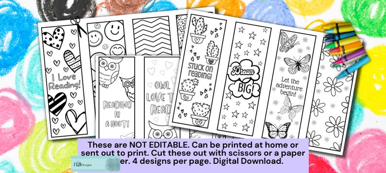 Printable Coloring Bookmarks, Cute Bookmarks, Kids Coloring Bookmarks ...