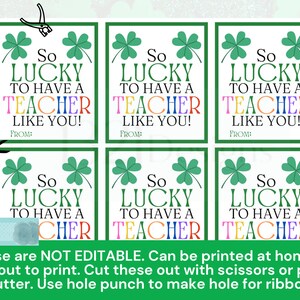 St. Patrick's Day Teacher Gift Tag, Printable Gift Tag, St Patrick's ...