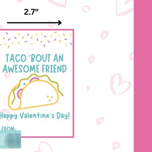 Taco Valentine's Day Printable Digital Download Preschool Valentine ...