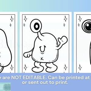 Printable Cute Monster Coloring Pages, Instant Download and Print ...